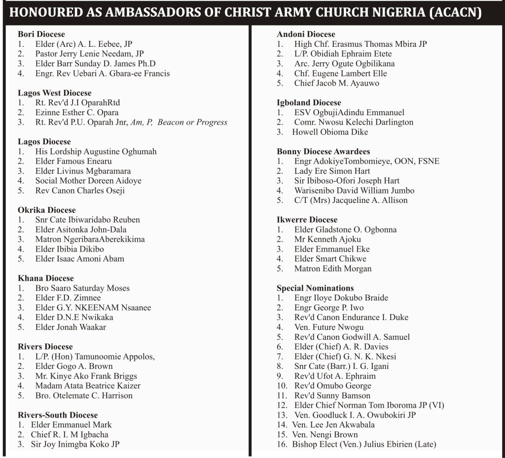 Christ Army Church Nigeria Unveils New Prelate, His Eminence, Most Rev ...